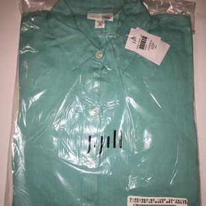 J. Jill | Tops | Jjill Love Linen Buttonfront Shirt In Caribbean | Poshmark